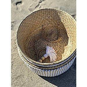 Premium Set of 4 X-Large Seagrass Baskets-Stylish and Sustainable Storage Solution for Home Decor-Handwoven, Durable & Eco-friendly-Ideal for Organizing Toys, Blankets, and more.