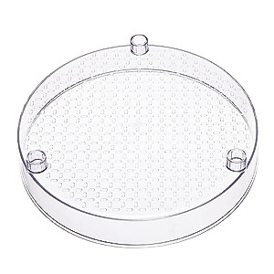 Amazon Basics 2 Tier Clear Lazy Susan Turntable Organizer, 9-Inch