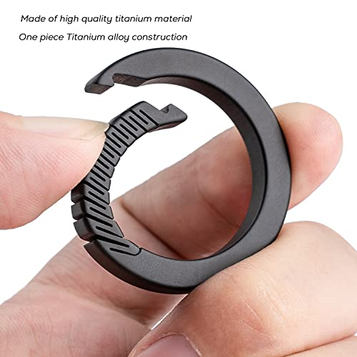 TISUR Titanium Carabiner Keychain Clip,D Key Rings for Keychains,Quick Release Keychain ,Key Chain Clip for Men Women (Black)