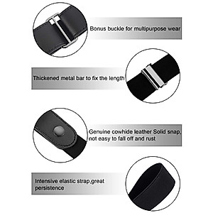 Syhood 4 Pieces No Buckle Stretch Belt Buckle-free Belt Invisible Elastic Belt with 4 Pieces Buckles for Jeans Pants