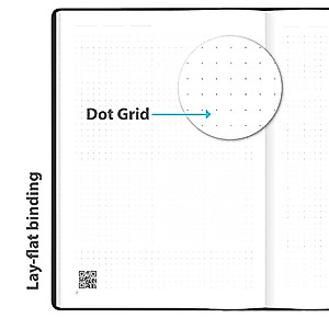 THESMARTNOTEBOOK Letter Dotted Luxury Hard Cover | 190 Pages | 100g | Eco-Friendly Smart Note-Taking | Free App for Digital Note-Taking and Organization | Black