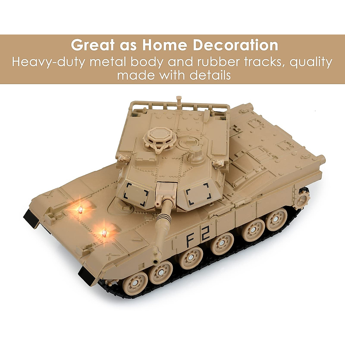 DS. DISTINCTIVE STYLE 1/48 Scale Metal Tank Model M1A2 Abrams Main Battle Tank Toy Plastic Model with Sound and Light