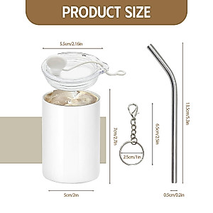 YOUKE OLA 16 Pack Sublimation Shot Glasses Tumblers Blanks Stainless Steel Double Wall Mini Tumbler with Keychain Cute Shot Glasses Set Bulk for Sublimation Oven Printing, White 3oz