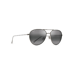 Maui Jim Men's and Women's Walaka Polarized Aviator Sunglasses, Matte Titanium/Neutral Grey, Medium