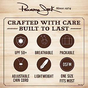 Panama Jack Women's Sun Hat - Paper Braid Straw, Safari, 3 1/2" Big Brim (Tea)