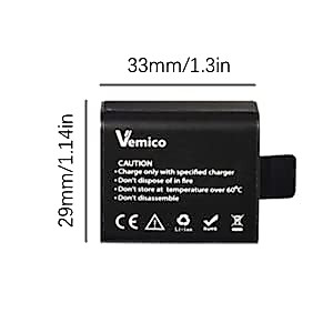 Vemico Action Camera Battery, 3x1050mAh Battery Rechargeable PG 1050 Battery for AKASO/Campark/APEMAN/DBPOWER/WiMiUS/AKASO EK7000/Brave 4/SJ4000 with Dual Battery Charger Kit