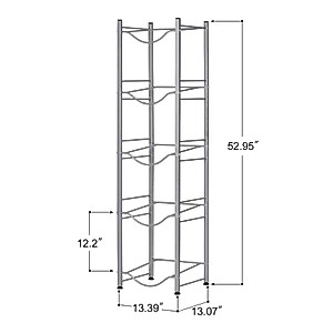 HAITRAL Water Gallon Jug Holder, 5 Tiers Heavy Duty Water Bottle Buddy Display Rack, Silver
