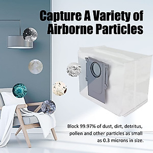 10 Pcs Roborock S7 Maxv Ultra Dust Bags, Roborock Dust Bag Reusable Compatible w/Roborock Q5/Q5+/Q7/Q7+/Q7 Max+/S7 MAXV/T8/G10S/G10SPRO Vacuum Self-Empty Dock, Troborock S7 Pro Ultra Accessories