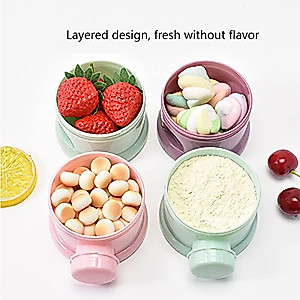 Manwetye 2 PCS 4-Layer Baby Milk Powder Dispenser, Stackable Formula Container for Travel, Portable Snack Storage Box
