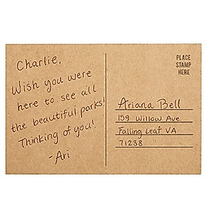 Sustainable Greetings 100 Pack Bulk Kraft Paper Blank Postcards for Mailing, Wedding, DIY Arts and Crafts, 350gsm (4 x 6 In)