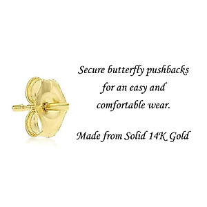 Tilo Jewelry 14k Gold Polished Love Knot Stud Earrings - 7mm- Push Back- Yellow Gold…