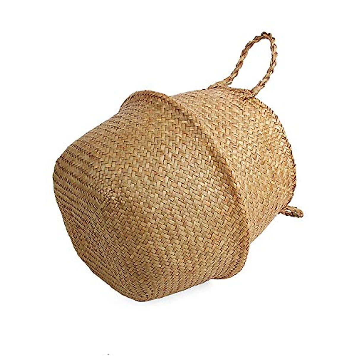 BlueMake Woven Seagrass Belly Basket for Storage Plant Pot Basket and Laundry, Picnic and Grocery Basket (Medium, Original)