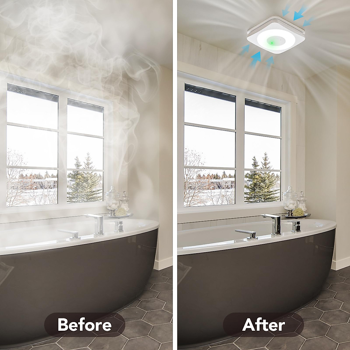 OREiN OL003 Bathroom Exhaust Fan with Light, 40W Bathroom Fan with Humidity Sensor, 160 CFM 1.0 Sones Bathroom Vent Fan with Light for Home, 1500lm LED Light 3000K/4000K/5000K Selectable & Nightlight