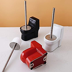 ZAAHH Toilet Brush Cute Toilet Brush with Long Handle and Ceramic Base for Easy Storage of Toilet Brush Set That Improves Space Utilization Toilet Bowl Brush (Color : F)