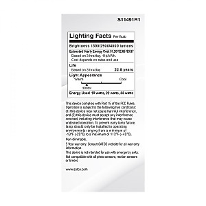 Satco LED Three-Way Lamp, 10/22/33W, Mogul Base, 3000K, White Finish (1)