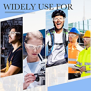 Queekay 50 Pcs Safety Glasses Impact UV Scratch Glasses Bulk Eye Protection for Men and Adolescents Working Lab Construction Science (Clear)