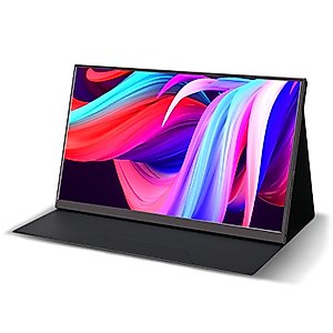 Serchou 15.6-inch Narrow-Edge Portable Monitor with External HD Expansion Screen with Mini HDMI Port and Type-C Port