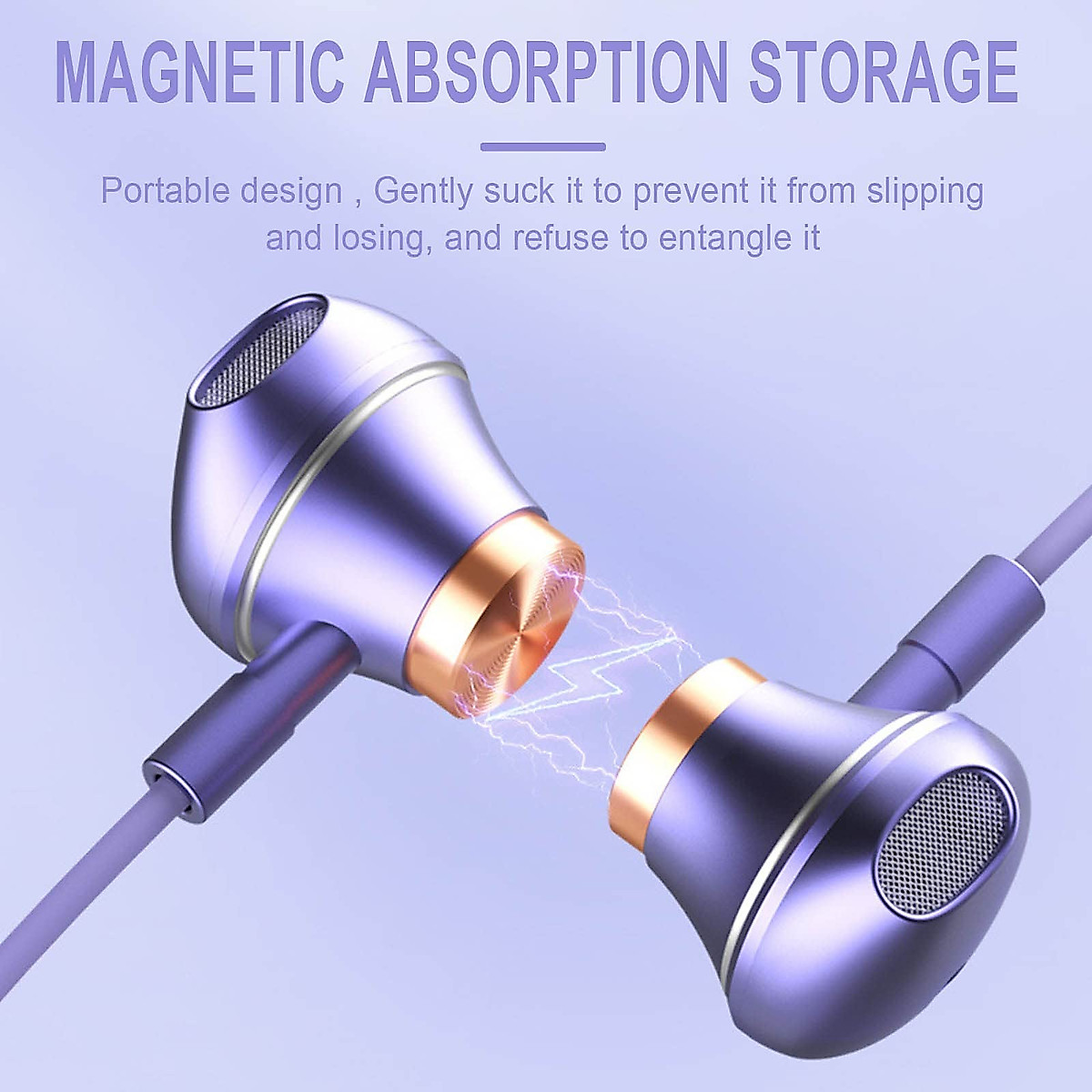 Sports Wireless Blue-Tooth Earphones, High-Power Neck-Mounted Mag-netic Earphones Stereo Earbuds, Bone-Conduction Earphone Foldable Headset Super Battery Life, for Outdoor Working Travel (Blue)