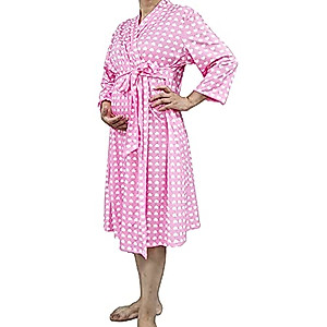 QTECLOR Mommy Robe with Swaddle Set Girls Boys Maternity Robe for New Moms Gift Hospital Labor Delivery Nursing Loungewear