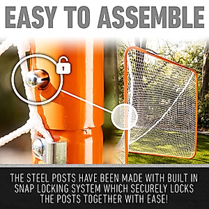 Franklin Sports Official Size Lacrosse Goal - Portable Steel Backyard Lacrosse Net for Kids + Adults - Lacrosse Training Equipment - 72" x 72"
