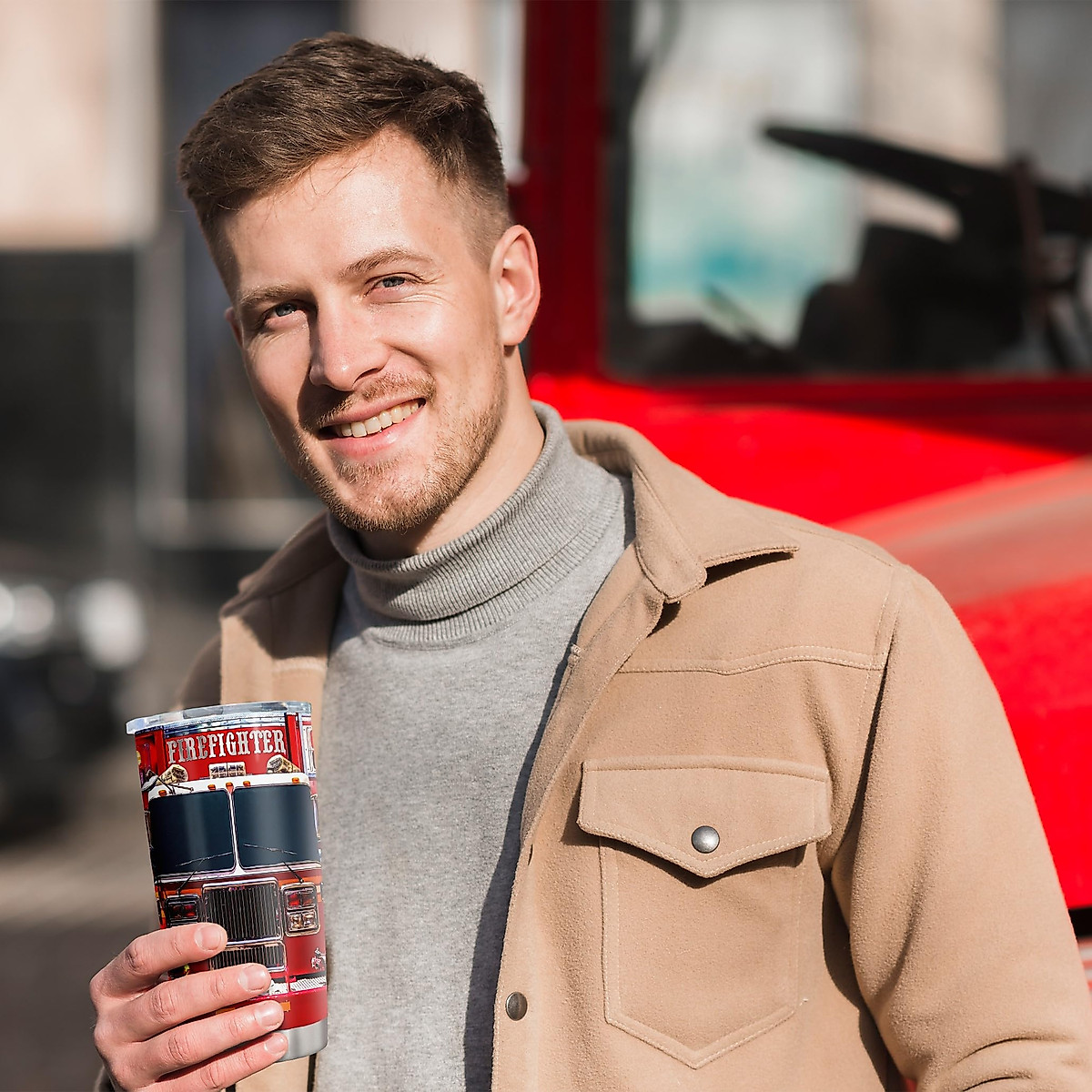 Qatdey Firefighter Gifts Tumbler 20oz, Firefighter Fireman Gifts for Men/Women, EMS Week/EMT Present for Fire Department/First Responder