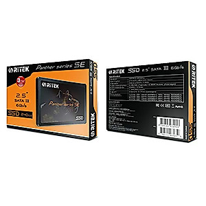 Ritek 240GB SSD (Internal Solid State Drive) 3D NAND 2.5" SATA III 6Gb/s Ultra Slim 7mm Up to 550 MB/s Panther SE