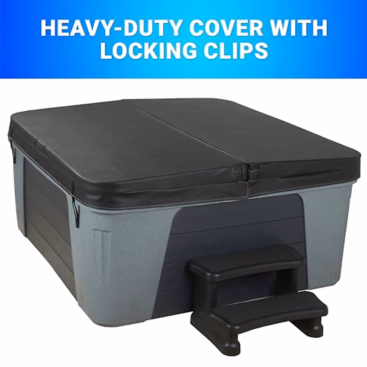 Essential Hot Tubs 34-Jet Lakeside EX Hot Tub, Seats 5, Lounger Seating with 2 Oversized 14-Port Jets, Powered by 5-Peak HP Pump, Gray Granite/Charcoal Gray