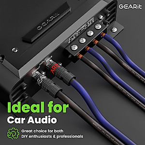 GearIT Pro Series 12 Gauge (2 x 4mm²) Speaker Wire Cable (30.4 Meters / 100 Feet/Black Blue) CCA HiFi Audio Speaker Cable Great Use for Car Audio and Home Theater Surround Sound Systems