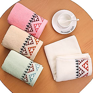 Pidada Hand Towels Set of 2 Indian Geometric Pattern 100% Cotton Soft Decorative Towel for Bathroom 13.4 x 29.5 Inch (Brown)