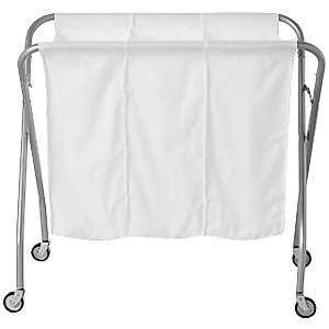 Whitmor 3 Section Laundry Sorter - Collapsible with Heavy Duty Wheels