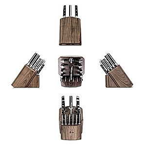Cangshan TC Series 1021455 Swedish 14C28N Steel Forged 17-Piece Knife Block Set, Walnut