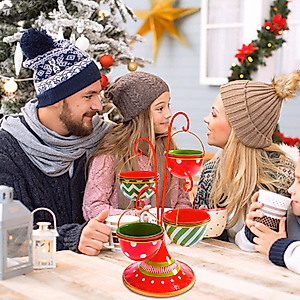 Rhinoon 2021 New Christmas Tree Snack Rack, Christmas Dessert Bread Candy Bowl Display, Snack Rack with 4 Bowls, Snack Serving Stand for Party, Holiday and Birthday Decoration