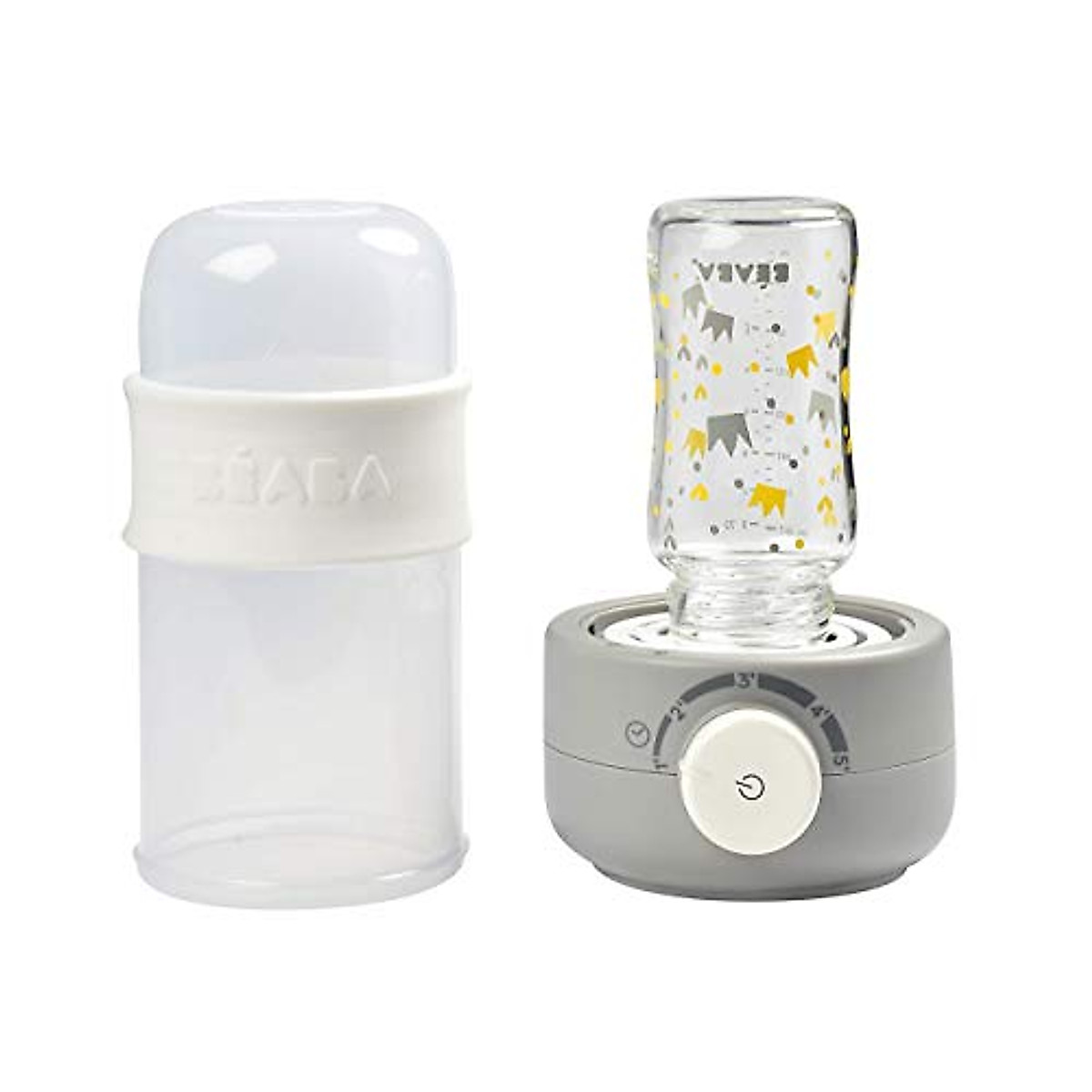 BEABA Fast Baby Bottle Warmer, Baby Food Warmer, (3-in-1) Warm Milk in Just Two Minutes + 2-in-1 Bottle to Sippy Learning Cup