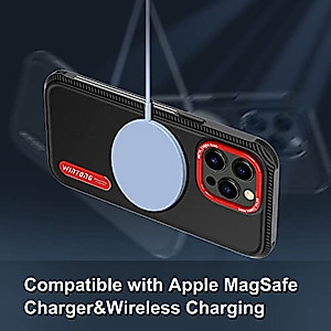 WINTONG Magnetic Case Compatible with iPhone 14 Pro Max Case, [Military Grade Drop Protection] Full-Body Shockproof Rugged Protective Cover Heavy Duty Case for iPhone 14 Pro Max 6.7", Black/Red