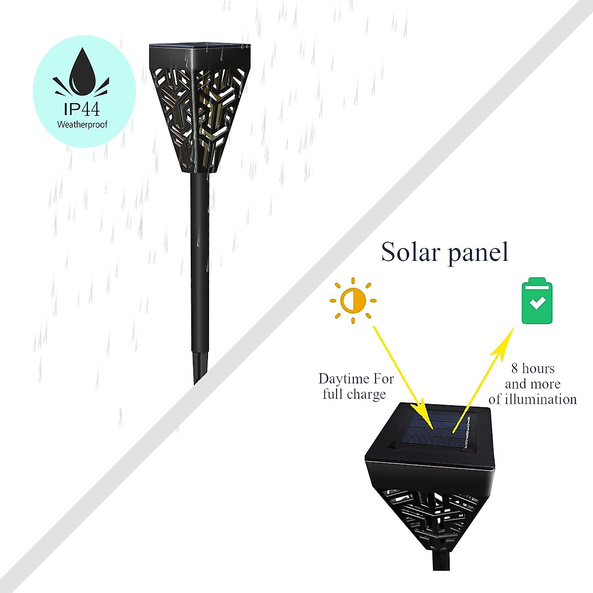 6 Pack Solar Pathway Lights Outdoor Yard Decoration Solar Led Landscape Lights Waterproof Outdoor Solar Lights for Garden Landscape Path Yard Patio Driveway Walkway
