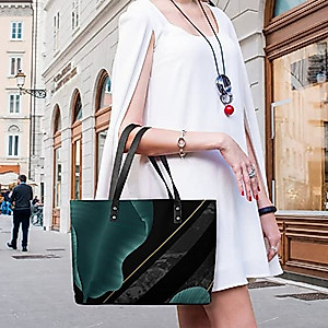 Womens Handbag Palm Leaves Leather Tote Bag Top Handle Satchel Bags For Lady