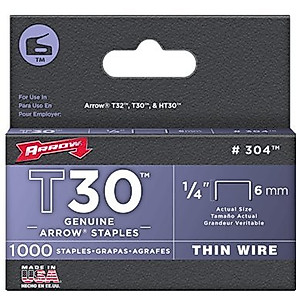 Arrow Fastener 1/4 in. L x 3/8 in. W Steel Narrow Crown Thin Wire Staples 22 Ga. 1000 pk
