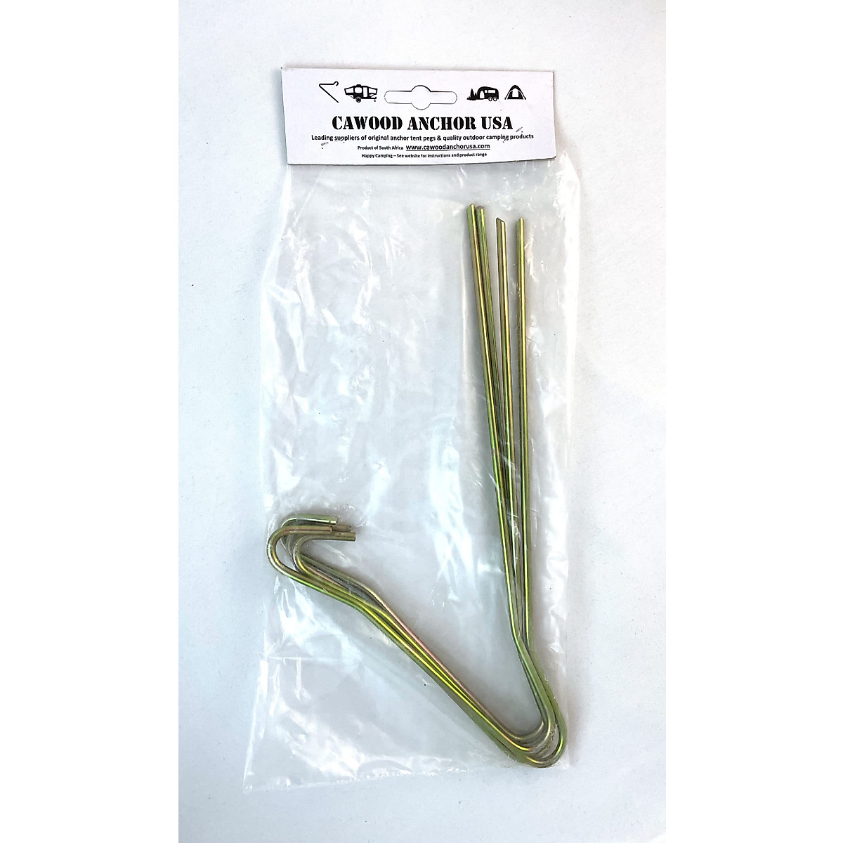 Cawood Anchor Medium Guy Line Anchor Corrosion Resistant Spring Steel for Awning Canopy Tarp Rain Fly (Pack of 4)