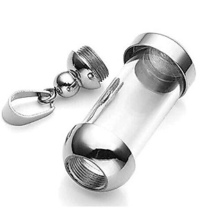 Urn Necklace for Ashes Hourglass Glass Cremation Jewelry Openable Container Pendant Vial Tube