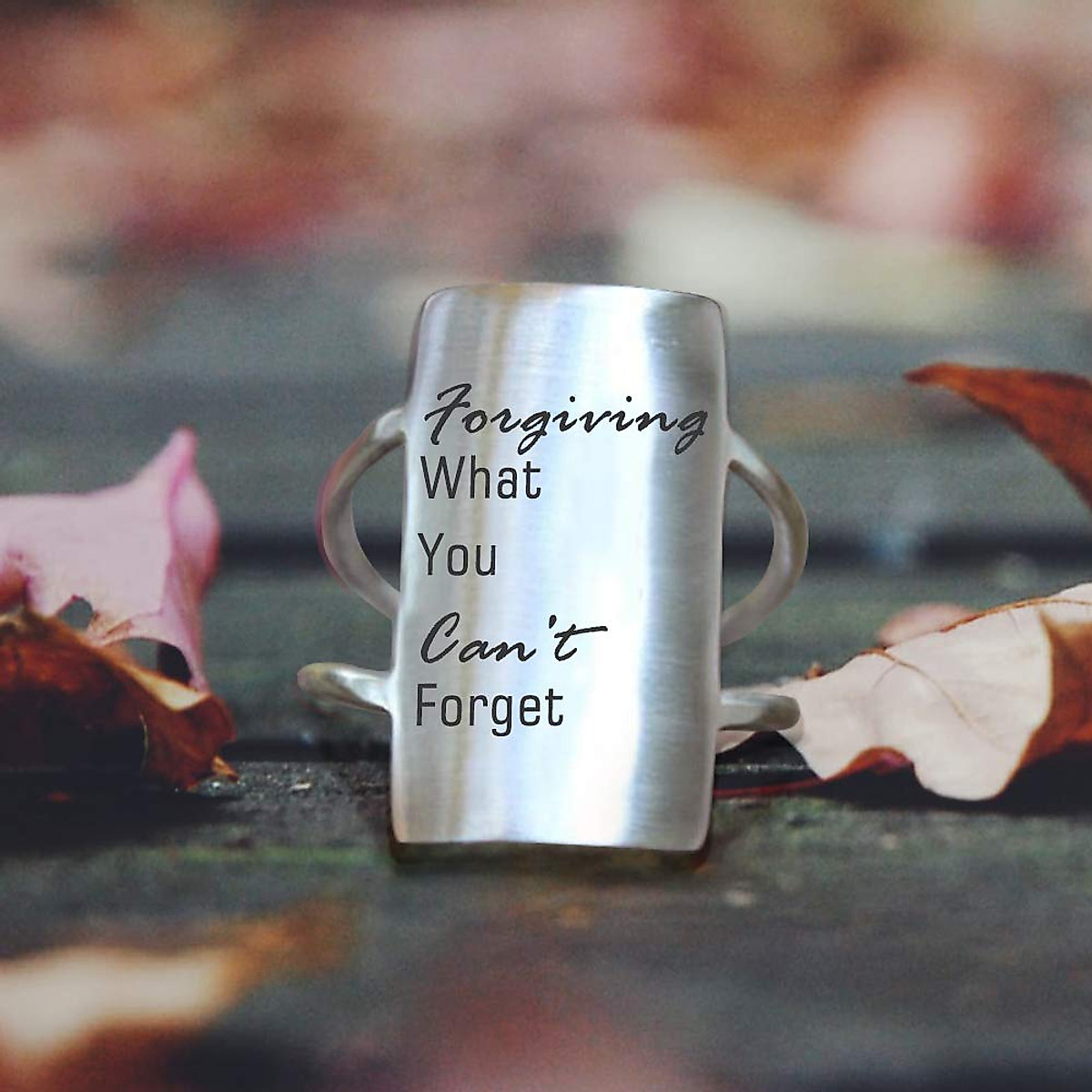 SIMONLY Forgiving What You Can't Forget Ring 925 Sterling Silver Inspirational Ring for Women