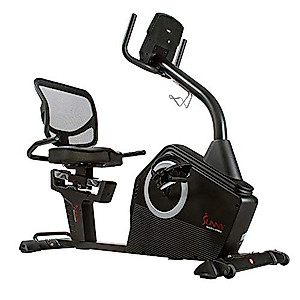 Sunny Health & Fitness Programmable Recumbent Bike - SF-RB4850, Black