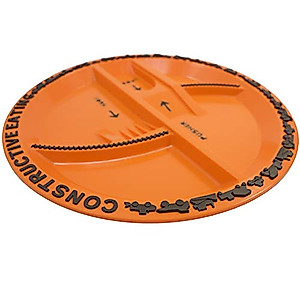 Constructive Eating Made in USA Construction Plate for Toddlers, Infants, Babies and Kids - Made With Materials Tested for Safety
