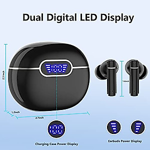 VVG Wireless Earbuds Bluetooth 5.3 Compatible with Iphone & Android,Deep Bass Clear Call Noise Cancelling with 4 Mic HiFi Stereo Sound Bluetooth Earbuds, 56H Playtime Sweat & water Resistant Earphones