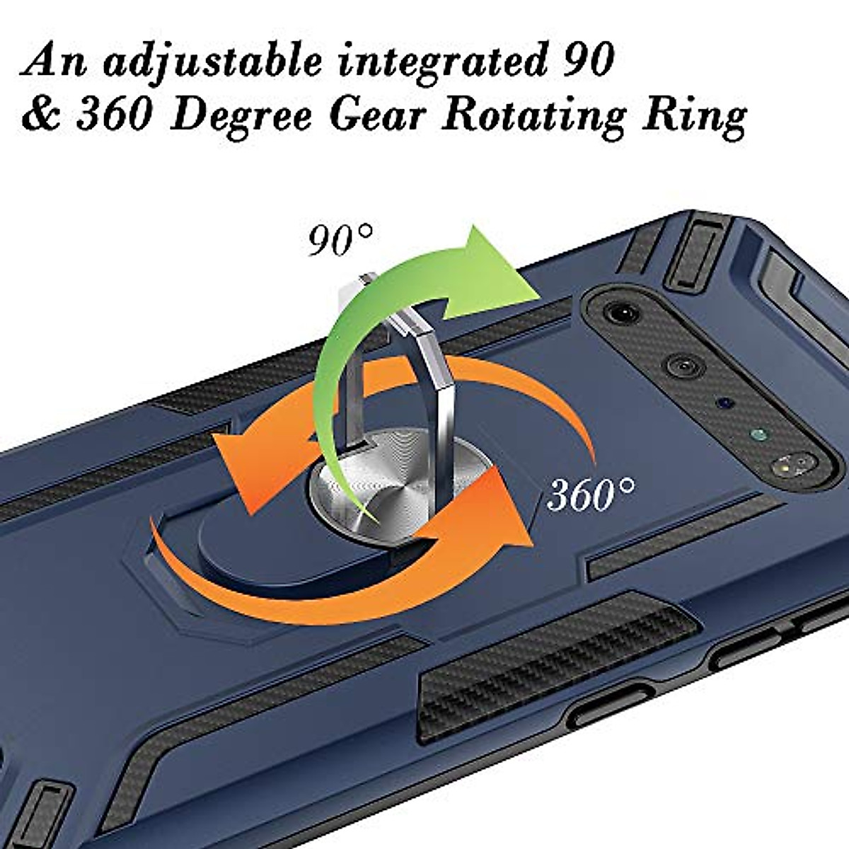Sitikai Compatible with LG V60 ThinQ/LG V60 Case [Military Grade Drop Protection] with Metal Rotating Ring Holder Magnetic Kickstand Hard PC Protective Bumper Rugged Anti-Scratch Shockproof Blue