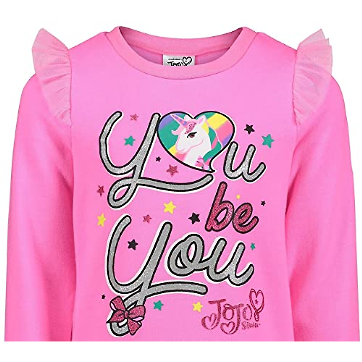 JoJo Siwa Big Girls Fleece Sweatshirt and Leggings Outfit Set Pink 8