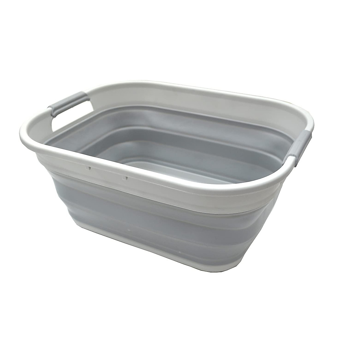 SAMMART Collpasible Laundry Basket (19.5L Collapsible Laundry Basket (Grey))