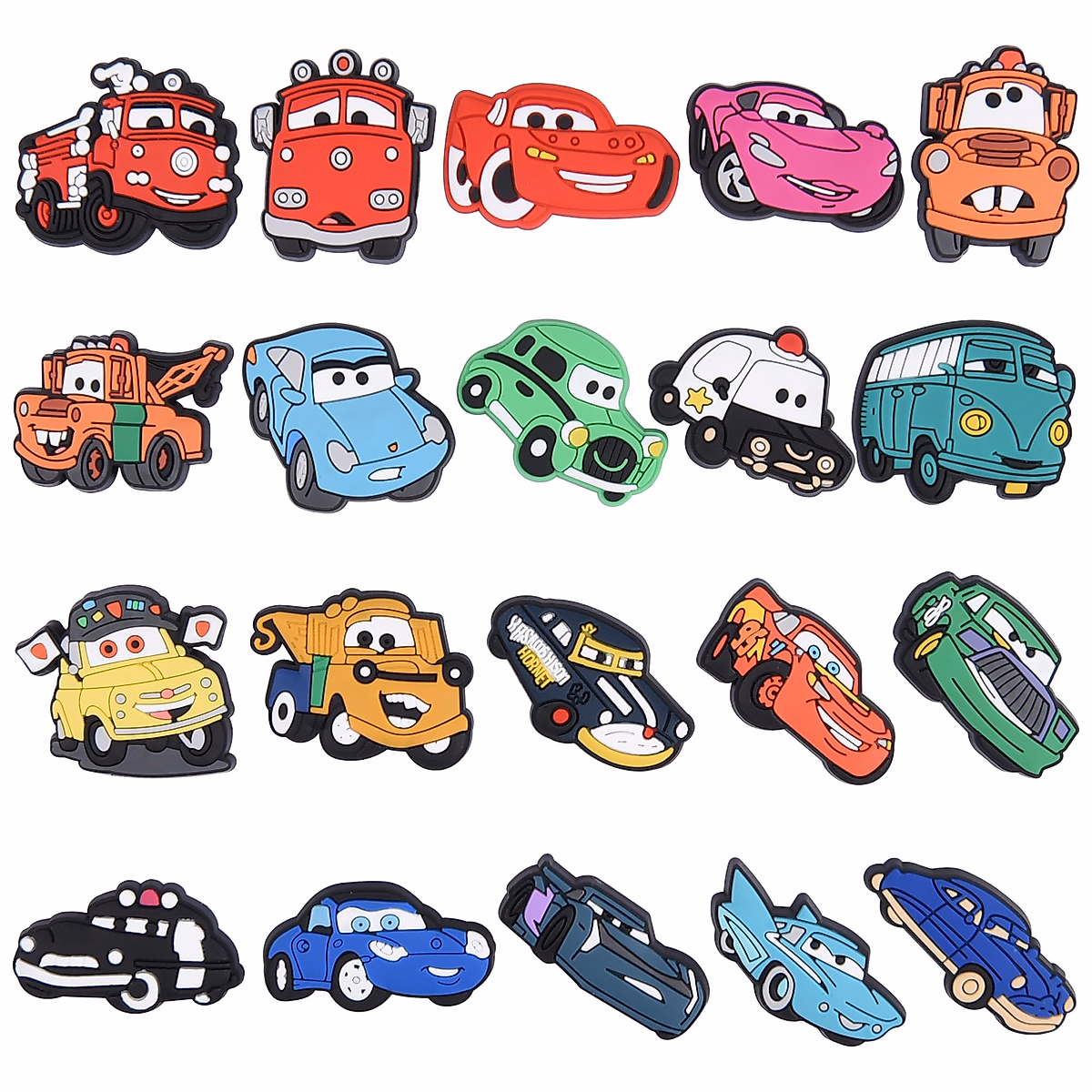 20PCS PVC Shoe Charms for Croc Cartoon Car Shoes-Decorations Accessories for Kids Party Gifts