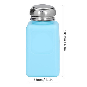 Garosa 200ML Press Type Solvent Dispenser Push Type Anti Static Alcohol Bottle Push Down Pump Dispenser Bottle ESD Bottle with Stainless Steel Lid(blue)