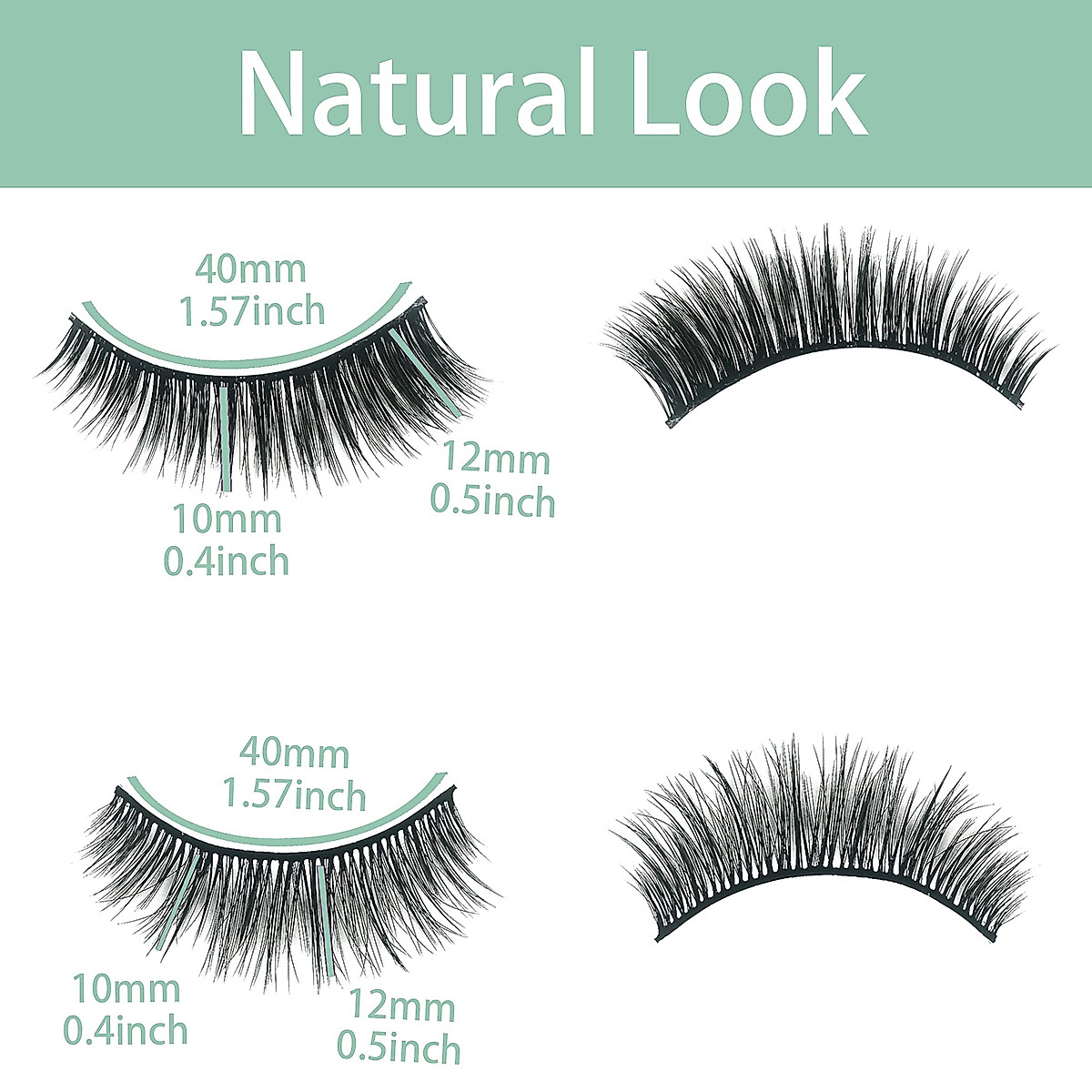 Mikiwi Lashes False Eyelashes 10-12mm Natural Fake Lash Fluffy Light Volume Faux Mink Lashes 10 Pairs Pack Eye lashes
