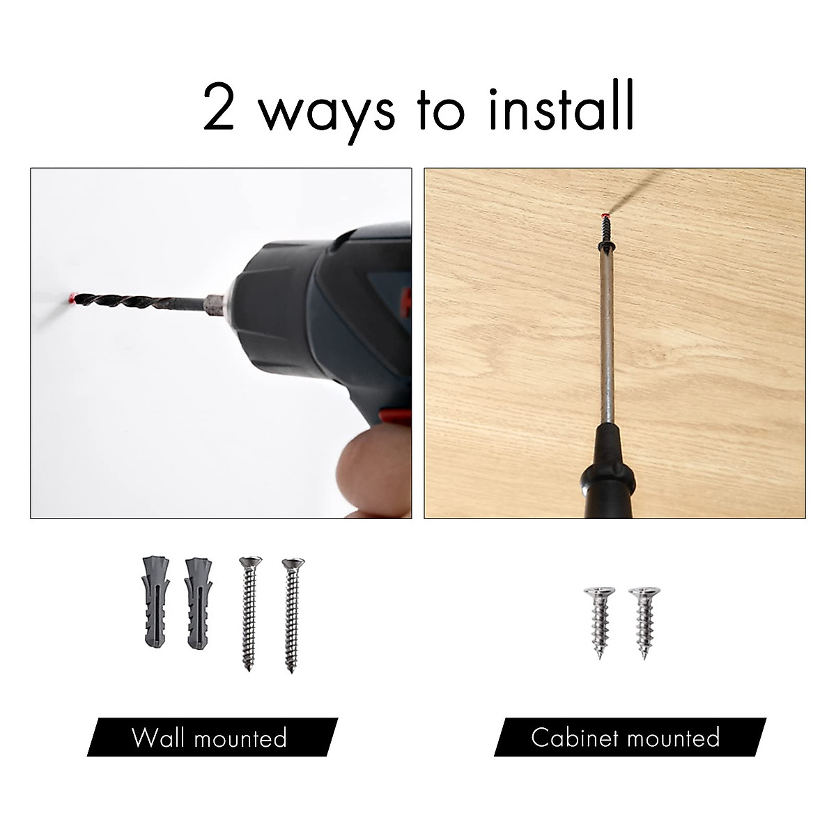 KES Kitchen Paper Towel Holder Under Cabinet Matte Black 11 Inch Paper Towel Holder Dispenser Bathroom Wall Mount SUS 304 Stainless Steel, A2175S30-BK